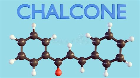 A 3d Rendering Of Molecular Structures Of Chalcone Stock Illustration Illustration Of Phenyl