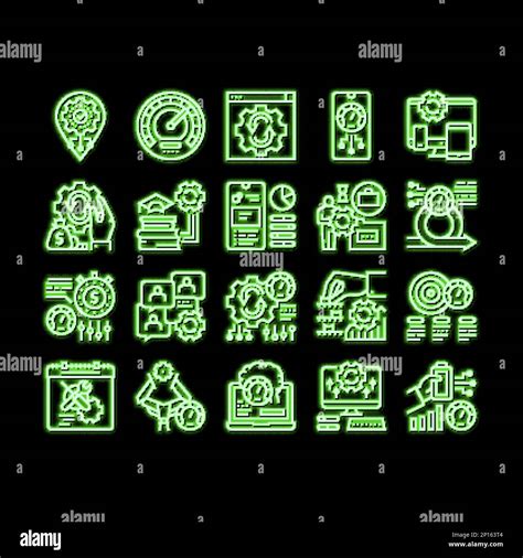 Optimize Operations Neon Glow Icon Illustration Stock Vector Image