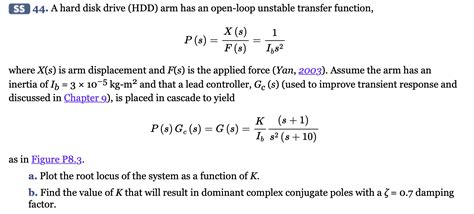 Solved SS A Hard Disk Drive HDD Arm Has An Open Loop Chegg