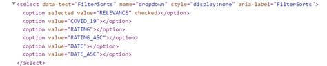 Python Dropdown Element With Option Text Values In Ul List Element