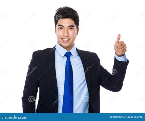 Asian Businessman With Thumb Up Gesture Stock Image Image Of Isolated