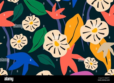 Flower Seamless Pattern Aesthetic Background Design Vector Stock Vector