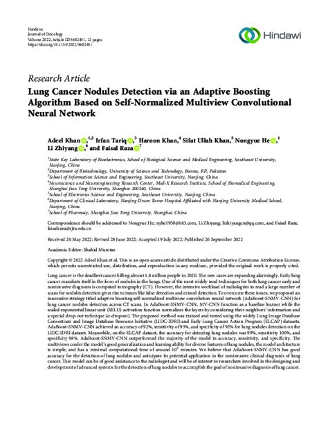 pdf lung cancer nodules detection via an adaptive boosting algorithm