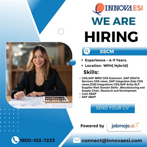 Innova Esi On Linkedin Sscm Cds Sap D365 Abap Wfh Supplychain Manufacturing Joinus