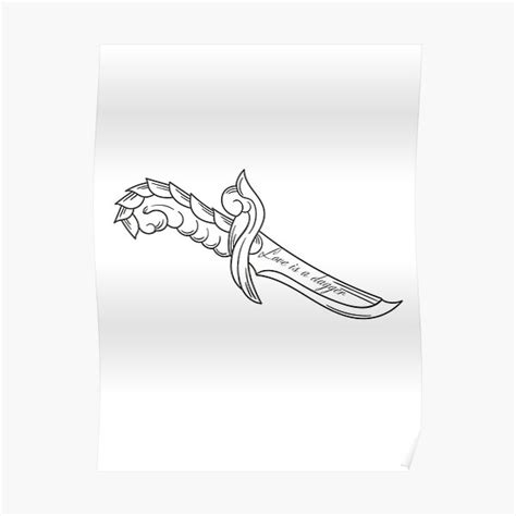 Loki Cursive In Quote Love Is A Dagger Poster For Sale By Rosey1510