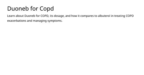 Duoneb For Copd Meds Is