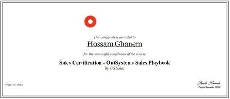 Outsystems Lowcode Sales Certification Hossam Ghanem