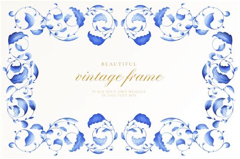 Голубые цветы цветочный русский фарфор красивый народный орнамент иллюстрация декор угловой