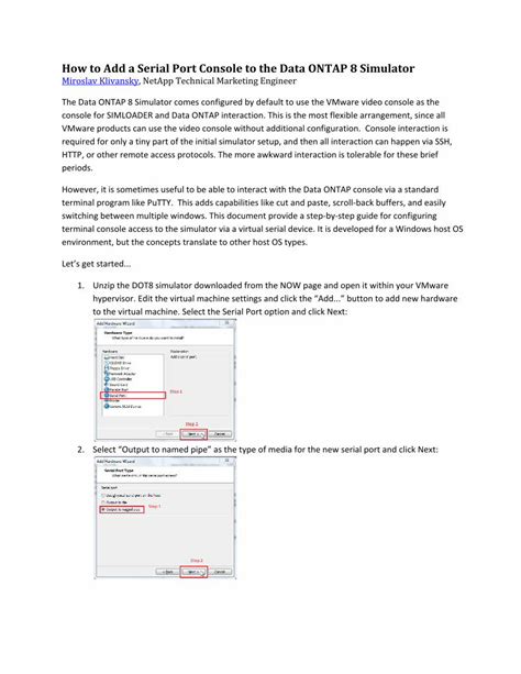 pdf how to add a serial port console to the data ontap 8 … 3 modify the named pipe path to