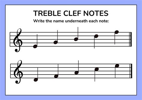 Bass Clef Notes Worksheet