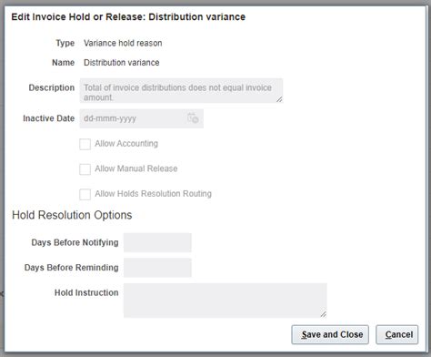 Not Able To Edit Invoice Hold And Releases In Setup And Maintenance — Cloud Customer Connect