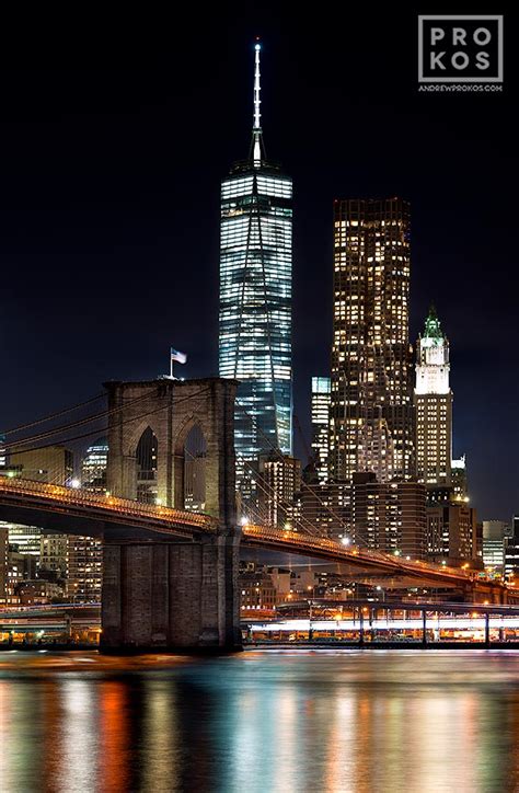 Brooklyn Bridge Night Skyline