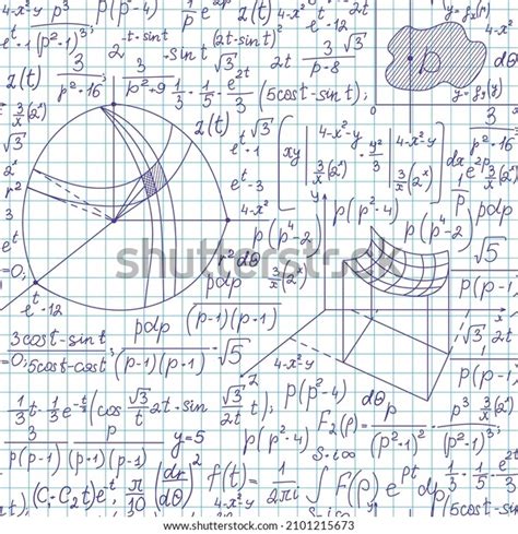 Math Educational Vector Seamless Pattern Handwrtten Stock Vector Royalty Free 2101215673