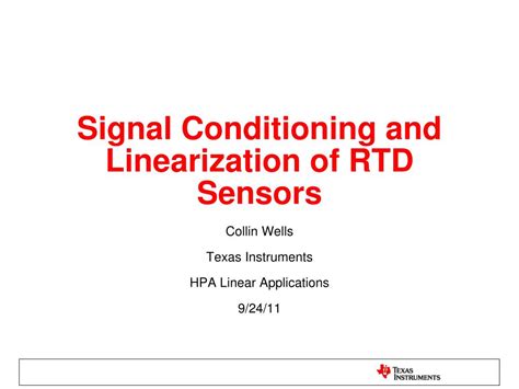 ppt signal conditioning and linearization of rtd sensors powerpoint
