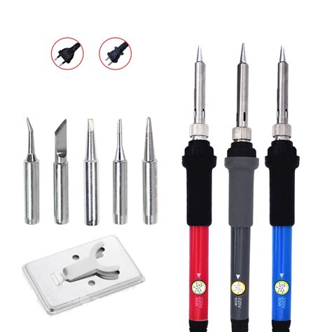 전기 납땜 인두 Eu 미국 플러그 가정용 온도 조절 납땜 인두 미니 핸들 열 연필 용접 수리 도구 Aliexpress