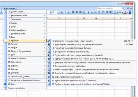 Formules” Utilities Asap Utilities Description De Ses Outils Excel Français French