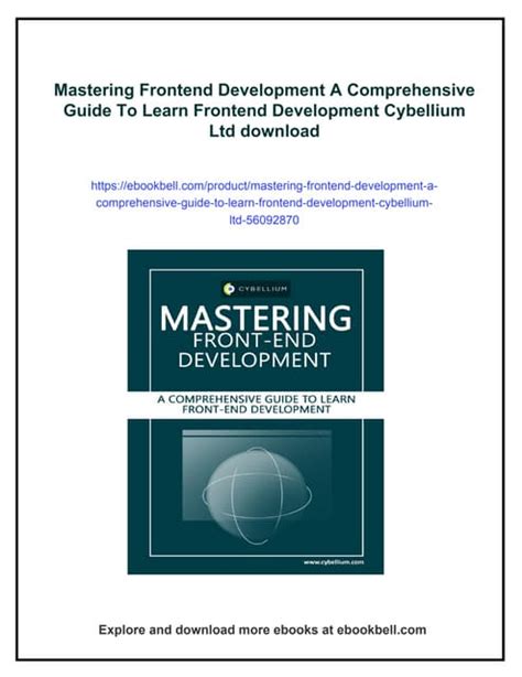 Mastering Frontend Development A Comprehensive Guide To Learn Frontend Development Cybellium Ltd