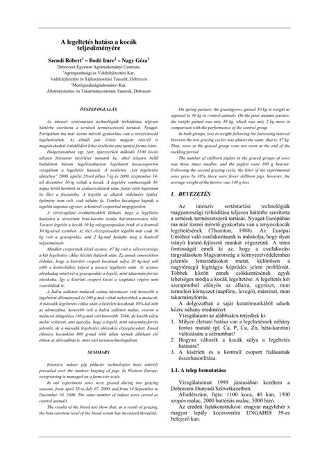 Pdf Effect Of The Grazing On The Sows Performance