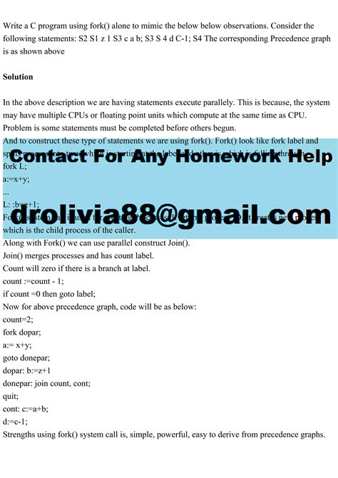 Write A C Program Using Fork Alone To Mimic The Below Below Observpdf