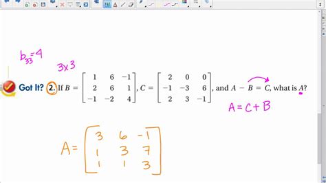 12 1 Adding And Subtracting Matrices Youtube