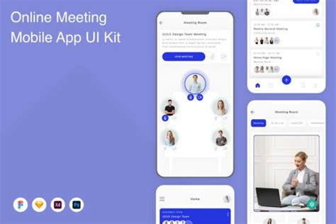 Online Meeting Mobile App Ui Kit Graphic By Betush · Creative Fabrica
