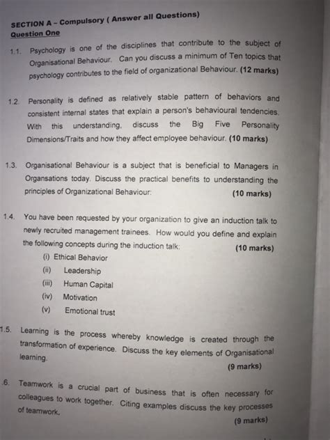 Section A Compulsory Answer All Questions Question