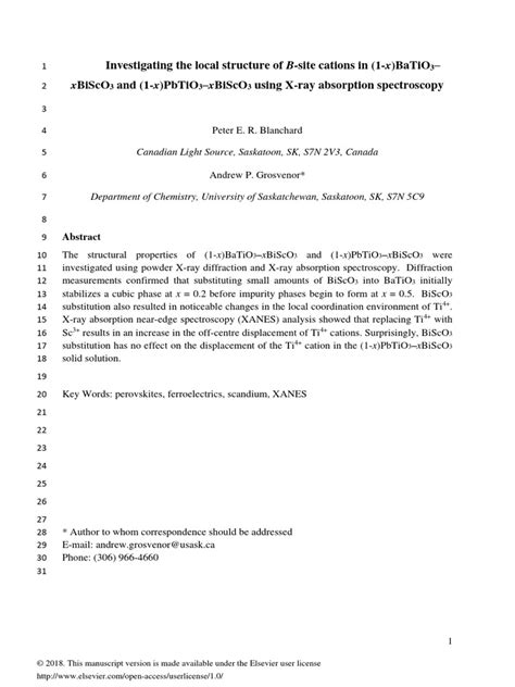 2010 Investigating The Local Structure Of B Site Cations In Batio3