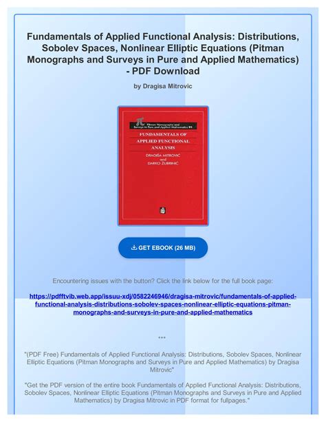 pdf free fundamentals of applied functional analysis distributions