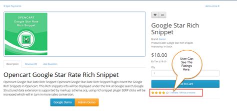 OpenCart Rich Snippets Google Star Rate Extension