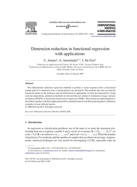Pdf Dimension Reduction In Functional Regression With Applications