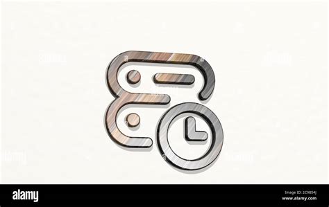 Server Clock From A Perspective On The Wall A Thick Sculpture Made Of Metallic Materials Of 3d