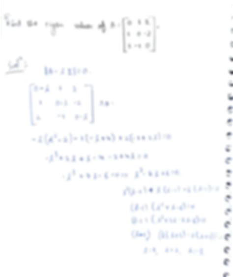 Solution Characteristic Equation Eigen Values And Eigen Vector Of A