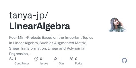 GitHub Tanya Jp LinearAlgebra Four Mini Projects Based On The Important Topics In Linear