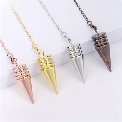Cone Metal Pendulum For Divination Dowsing Reiki Pendant Necklace Meditation Pendules