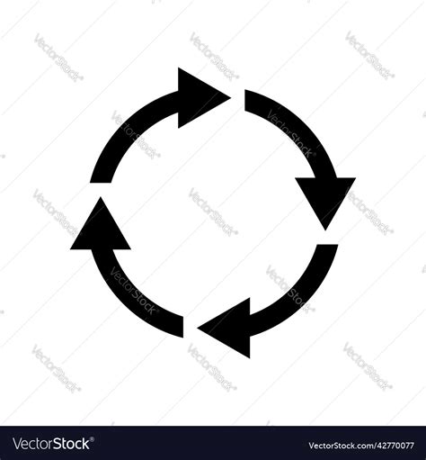 Circle Arrow Round Icon Circular Loop Royalty Free Vector