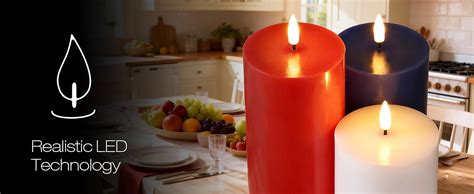 Eywamage Red White Blue Patriotic Flameless Pillar Candles