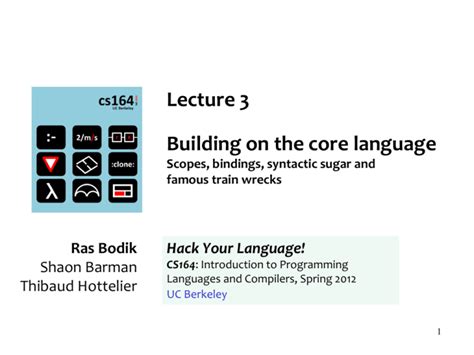 Cs164 Introduction To Programming Languages And Compilers