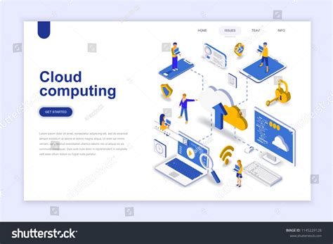 Cloud Computing Modern Flat Design Isometric Stock Vector Royalty Free Shutterstock