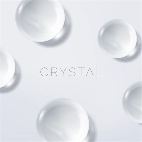 미용 및 화장품 포스터 책 표지 또는 광고 배경을 위한 벡터 현실적인 투명 또는 흰색 크리스탈 구 3d 그림 프리미엄 벡터