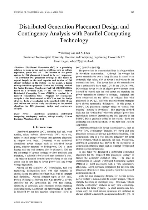 Pdf Distributed Generation Placement Design And Contingency Analysis