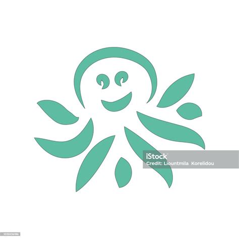 로고 라벨 및 문 어의 푸른 실루엣으로 엠 블 럼에 대 한 템플릿 벡터 일러스트입니다 개념에 대한 스톡 벡터 아트 및 기타