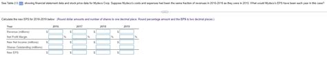 Solved Calculate The New EPS For 2016 2019 Below Round Chegg Com