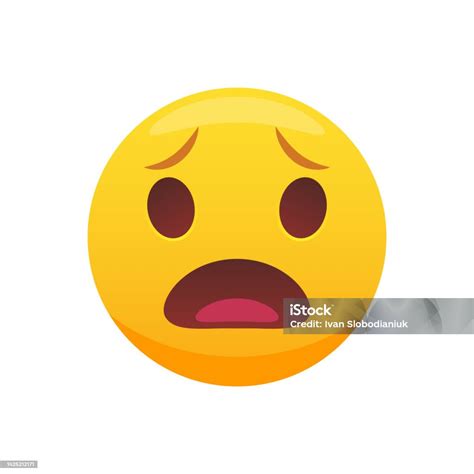 Surprised Emoticon Face 3d Shocked Emoticon With Gasping Face Isolated