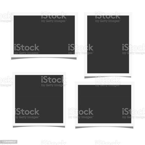 흰색 배경에 배치 측면 비율 3 2 4 3 및 1 1 복고풍 사실적인 벡터 사진 프레임의 집합입니다 템플릿 사진 디자인입니다 4대 3 비율에 대한 스톡 벡터 아트 및 기타