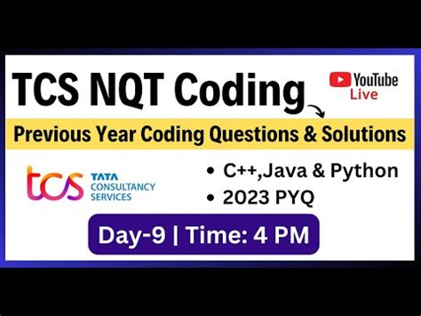 TCS Previous Year Coding Questions Solutions Day Free Preparation Series TCS NQT