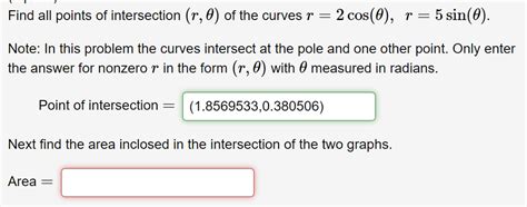Solved Find All Points Of Intersection R Theta Of The Chegg