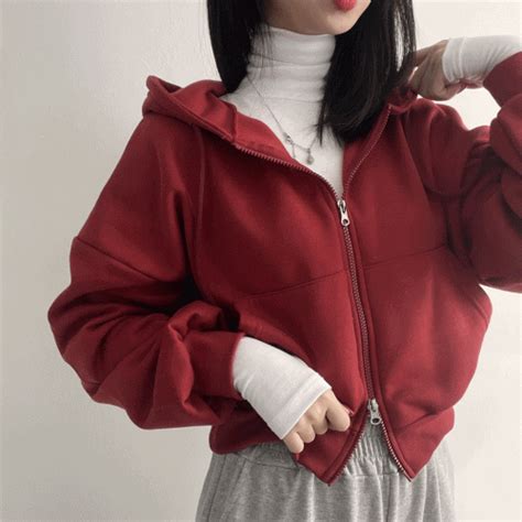 [기모 세미크롭] 케쥬얼 아방핏 투웨이 집업 후드 자켓 6color 에이블리