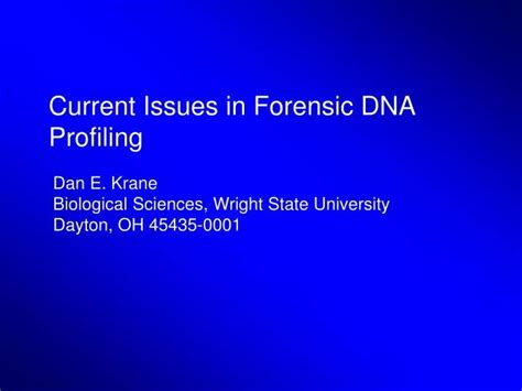 PPT Current Issues In Forensic DNA Profiling PowerPoint Presentation