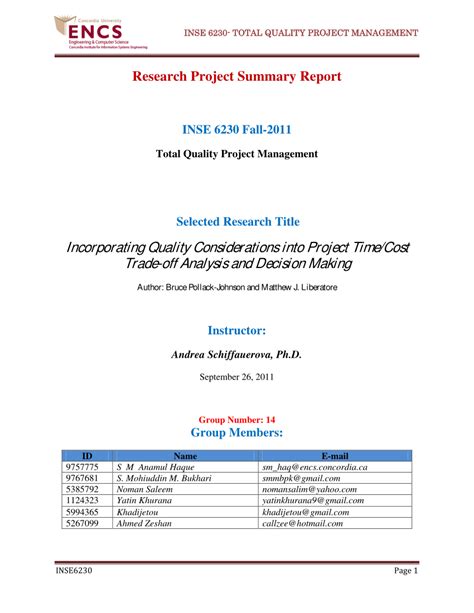 Pdf Incorporating Quality Considerations Into Project Timecost Tradeoff Analysis And Decision