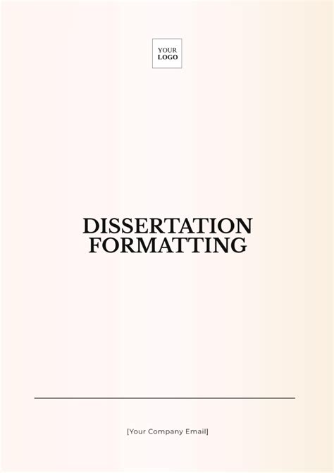 Free Dissertation Templates To Edit Online